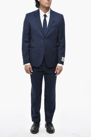 Corneliani CC COLLECTION Abito a Due Bottoni in Lana Vergine con Revers a Lancia Corneliani