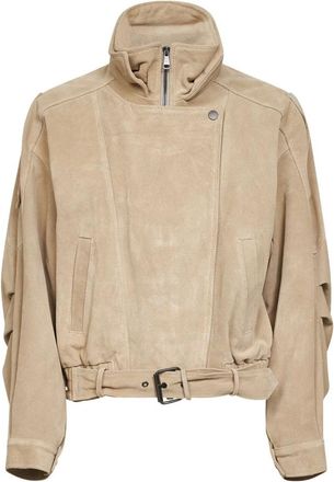 Blanca Vita Femme, Vestes, Beige, Taille: 40 FR Veste L&eacute;g&egrave;re en Cuir