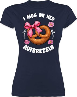 Shirtracer Shirt Damen - Kompatibel mit Oktoberfest - I mog mi ned aufbrezeln - XXL - Navy Blau - trachtenshirt bayrische Tshirt Trachten t Shirts bayrisch t-Shi