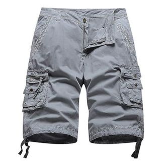 Generic Pantalon cargo pour homme, short de jogging athl&eacute;tique avec poches &agrave; fermeture &eacute;clair, 17,8 cm, l&eacute;ger et respirant, entra&icirc;nement de gym, gris clair, 5