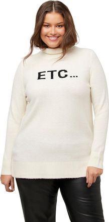 Ulla Popken Damen mit Schriftzug Pullover, Crem&eacute;, 54-56 EU