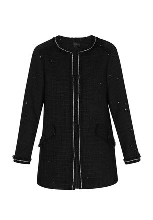 Dreimaster Dreimaster Mantel Mantel Damen schwarzer Glitzer