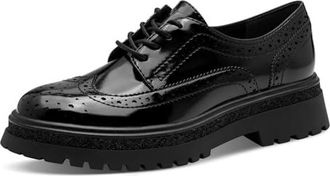 Tamaris Femme Damen Lace-up 1-23619-45 Plat Oxford, Noir, 40 EU