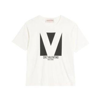 Valentino Chez Print T-Shirt - - Tops - Herren - Wei&szlig; - L