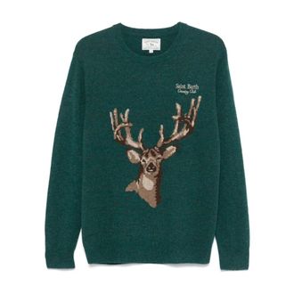 MC2 Saint Barth Rundhals-Strickware - - Knitwear - Herren - Gr&uuml;n - 2XL