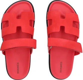 Herm&egrave;s Chypre Rose Vermillon Sandals Size 38.5