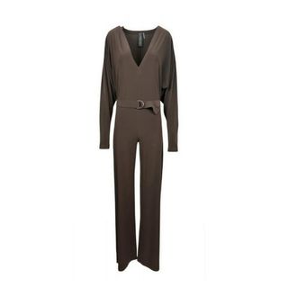 Norma Kamali Brauner Jumpsuit mit weitem Bein und Kimono&auml;rmeln - - Jumpsuits & Playsuits - Damen - Braun - L