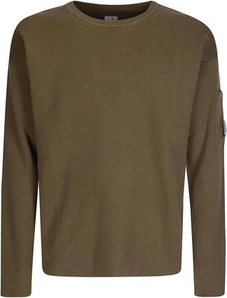C.P. Company C.p. Company, Homme, Pulls, Vert, Taille: L Sea Island Crewneck Lens Sweater