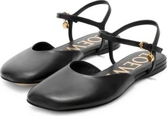 Loewe Ballerine mit einem Spielzeug -Knöchel in Lammleder - Schwarz