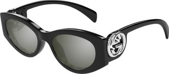 Gucci GG1691S Lunettes de soleil, Noir/Gris, 54 mm