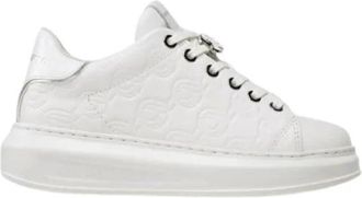 Karl Lagerfeld Femme, Chaussures, Blanc, Taille: 38 EU Leather Baskets