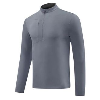 Generico T-shirt de sport &agrave; manches longues avec demi-fermeture &eacute;clair pour homme - T-shirt fonctionnel pour course &agrave; pied et s&eacute;chage rapide - Chemise dentra&icirc;n