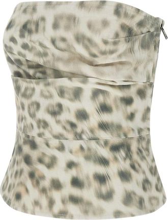 Rotate Rotate Birger Christensen, Femme, Tops, Multicolore, Taille: 36 FR Top en jean imprim&eacute;