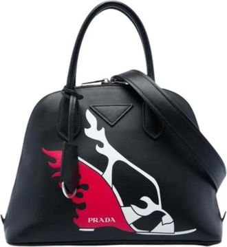 Prada Sac bandouli&egrave;re en cuir imprim&eacute; Pre-owned - Femme - Pre-owned - Noir - Taille: ONE Size