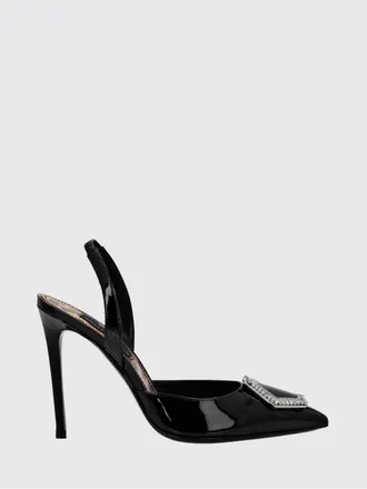 Philipp Plein Slingbacks en cuir verni avec talon haut et boucle bijou