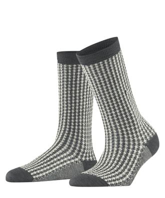 Burlington Damen Socken Pepita W So Wolle gemustert 1 Paar, Grau Dark Grey 3070, 36-41