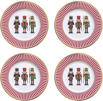 Easy Life 4er Set Kuchenteller Nutcracker Nussknacker D. 19cm Porzellan in GB