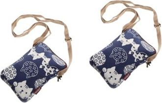 Holibanna 2pièces à Bandoulière Toile Imprimée Poche Pour Téléphone Portable Et Rangement Accessoires à Épaule Pratique Pour Usage