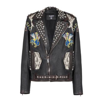 Balmain Homme, Vestes, Noir, Taille: M Western Biker Jacket