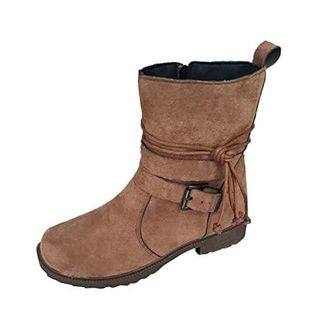 Generic Bottines &agrave; plateforme - Semelle de cheville - Fermeture &eacute;clair &eacute;paisse - Pour femme - Talon - Bottes dhiver pour femme - Larges, marron, 40 EU