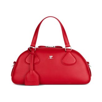 Courr&egrave;ges Friday Bowling Ledertasche - - Bags - Damen - Rot - ONE SIZE