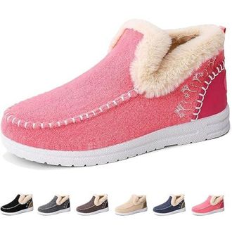 Generic Bottes orthop&eacute;diques en polaire &agrave; enfiler pour femme, chaussures dhiver doubl&eacute;es de fourrure avec soutien de la vo&ucirc;te plantaire, bout rond, antid&eacute;rapa