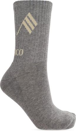 The Attico Femme, Sous-vêtements, Gris, Taille: S/M Chaussettes en coton avec logo