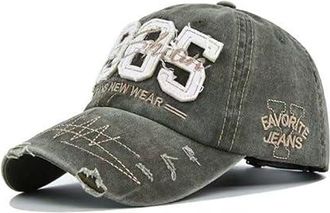 Generic Casquette de baseball vintage en denim d&eacute;lav&eacute; pour homme et femme, chapeau de papa brod&eacute; 1985, casquette de camionneur r&eacute;glable en coton pour sports d