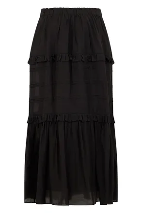 Isabel Marant Womens Long Skirt Black Cotton