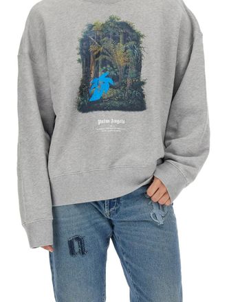 Palm Angels Cotton Sweatshirt - Gray