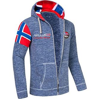 Nebulus Veste polaire Searcher pour homme - Veste polaire chaude avec fermeture éclair longue, Bleu marine chiné, L