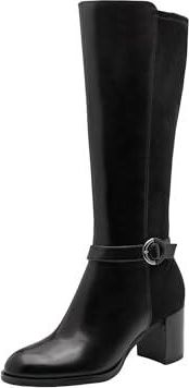 Tamaris Femmes Damen Bottes Longues Talon 1-25512-45 Hauteur Genoux, Noir, 39 EU, Noir, 40 EU