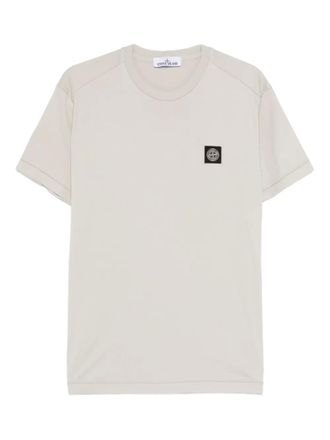 Stone Island logo-patch T-shirt - Tons neutres