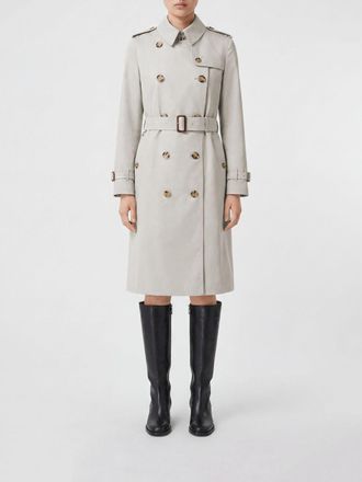 Burberry Trench-coat crois&eacute; en coton longueur genou avec ceinture ajustable