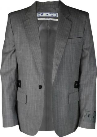 Off-white Homme, Vestes, Gris, Taille: XL Veste crois&eacute;e