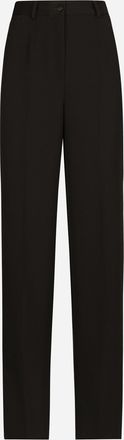 Dolce & Gabbana Smokinghose Aus Wollgabardine - Frau Hosen Und Shorts Schwarz Wolle 38