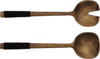 ASA Selection Salatbesteck mit Schwarzem Nylongriff Wood L 31,20 cm B 8,20 cm H 5,40 cm