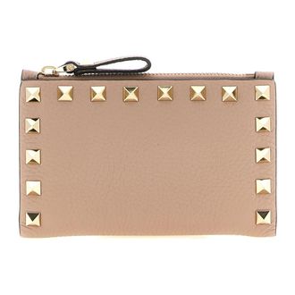 Valentino Garavani Kartenetui aus genarbtem Kalbsleder - - Accessories - Damen - Rosa - ONE SIZE