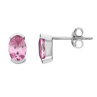 Orphelia Boucles doreille Femme - Argent 925/1000 oxyde de zirconium - rose ovales ZO de 5584/1