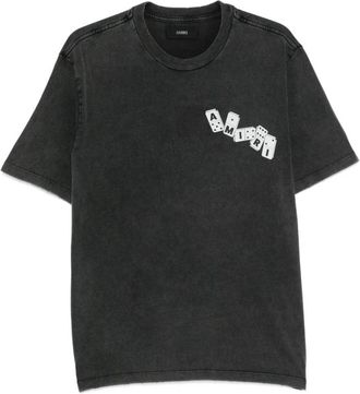 Amiri Homme, Tops, Noir, Taille: 3XL Domino Graphic Crew Neck T-Shirt
