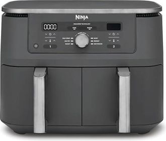 Ninja Dual Zone Digital Air Fryer, 2 Schubladen, 6-in-1, Hei&szlig;luftfritteuse, 9,5L, Hei&szlig;luft-Frittieren, Max Crisp, R&ouml;sten, Backen, Aufw&auml;rmen, Sp&uuml;lmaschinenfe