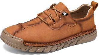 Generic Chaussures d&eacute;contract&eacute;es en cuir pour homme - Confortables et tendance - Mocassins l&eacute;gers - Pour la marche, la conduite, la randonn&eacute;e, marron clair, 3