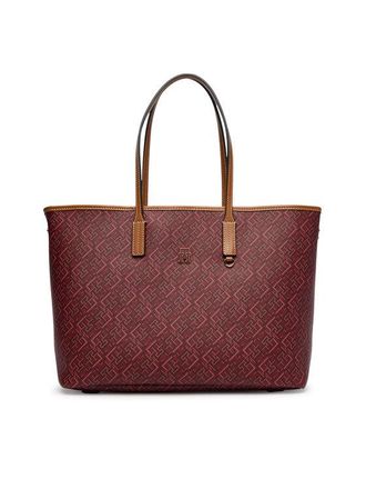 Tommy Hilfiger Handtasche Th Monoplay Tote Le AW0AW17416 Dunkelrot