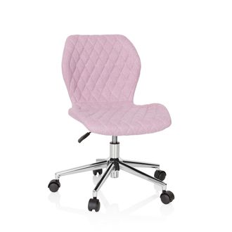 hjh OFFICE 670953 Kinder- und Jugendstuhl Joy II Stoff Rosa Schreibtischsessel mit Rollen, mitwachsend