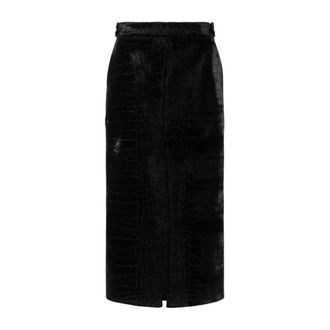 Tom Ford Femme, Jupes, Noir, Taille: 34 FR Jupe crayon effet crocodile