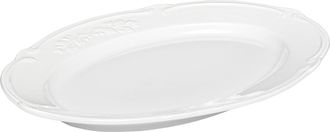 Ambition Servierplatte weiß Porzellan oval 25,5 cm Pola Servierteller Deko Rand Spülmaschine & Mikrowelle