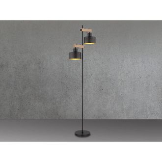 Globo Lighting Stehleuchte rielly Metall Schwarz Gold 2-flammig, H&ouml;he 168cm