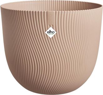 ELHO Sereh Rund 25 - Blumentopf f&uuml;r Innen und Au&szlig;en - 100% recyceltes Plastik - &Oslash; 24.5 x H 21 cm - Braun/K&uuml;hler Ton