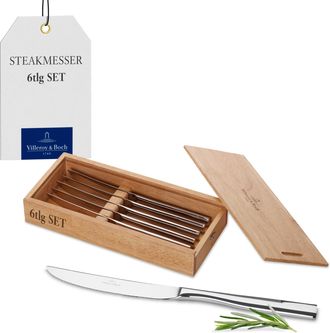 Villeroy & Boch Villeroy und Boch Piemont Pizza-undSteakmesser Set 6tlg, 13/0 Edelstahl, 28 x 13 x 5 cm