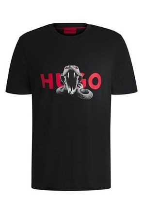 HUGO BOSS Hommes Deyladec T-Shirt Regular en Coton &agrave; Motif Graphique Animal
